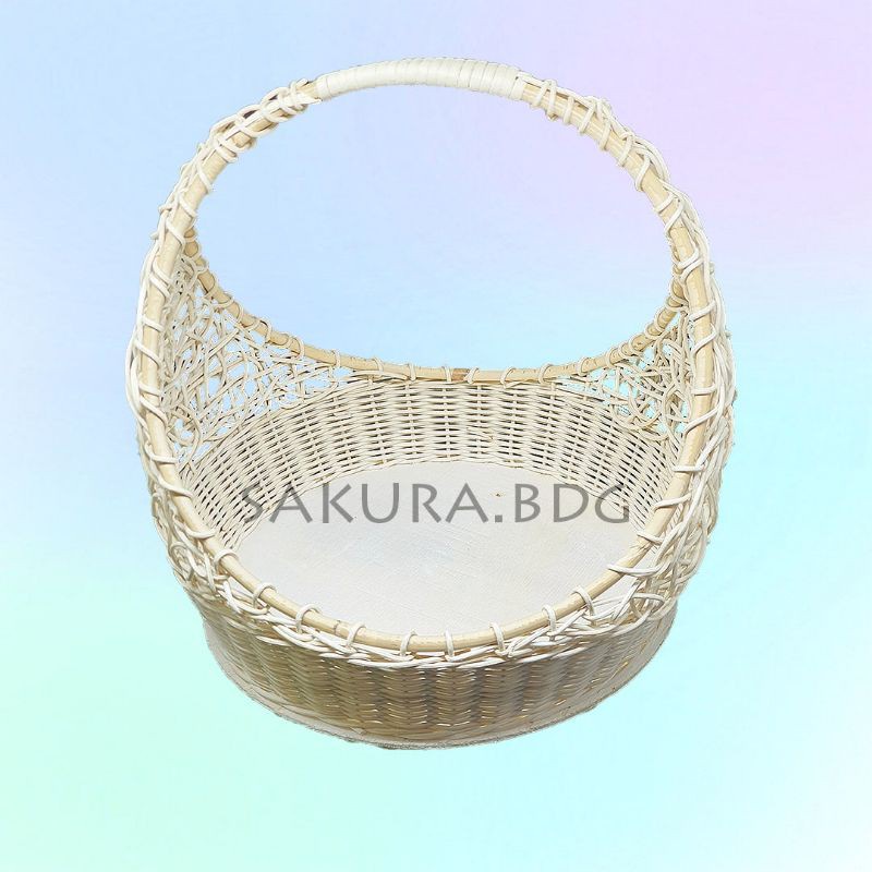Jual K80L - Keranjang rotan bulat cincin L d28 x t7-30 cm alas triplek ...