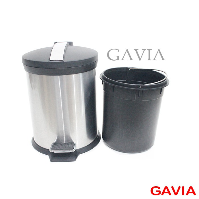 Jual Tempat Sampah Injak Injek Stainless / Tong Sampah Injak Bulat Stainless 5 8 12 20 30 Liter ...