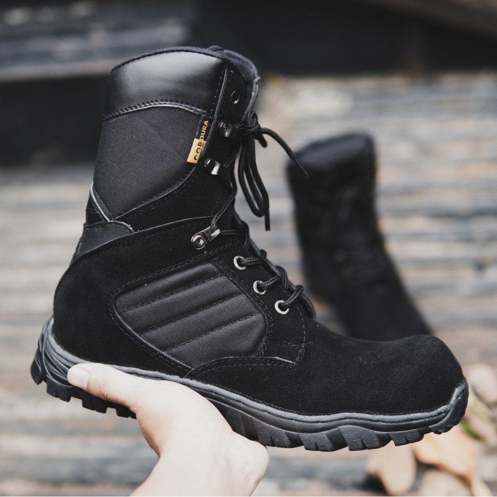 Jual Sepatu pdl delta sepatu boots safety ujung besi sepatu tentara ...