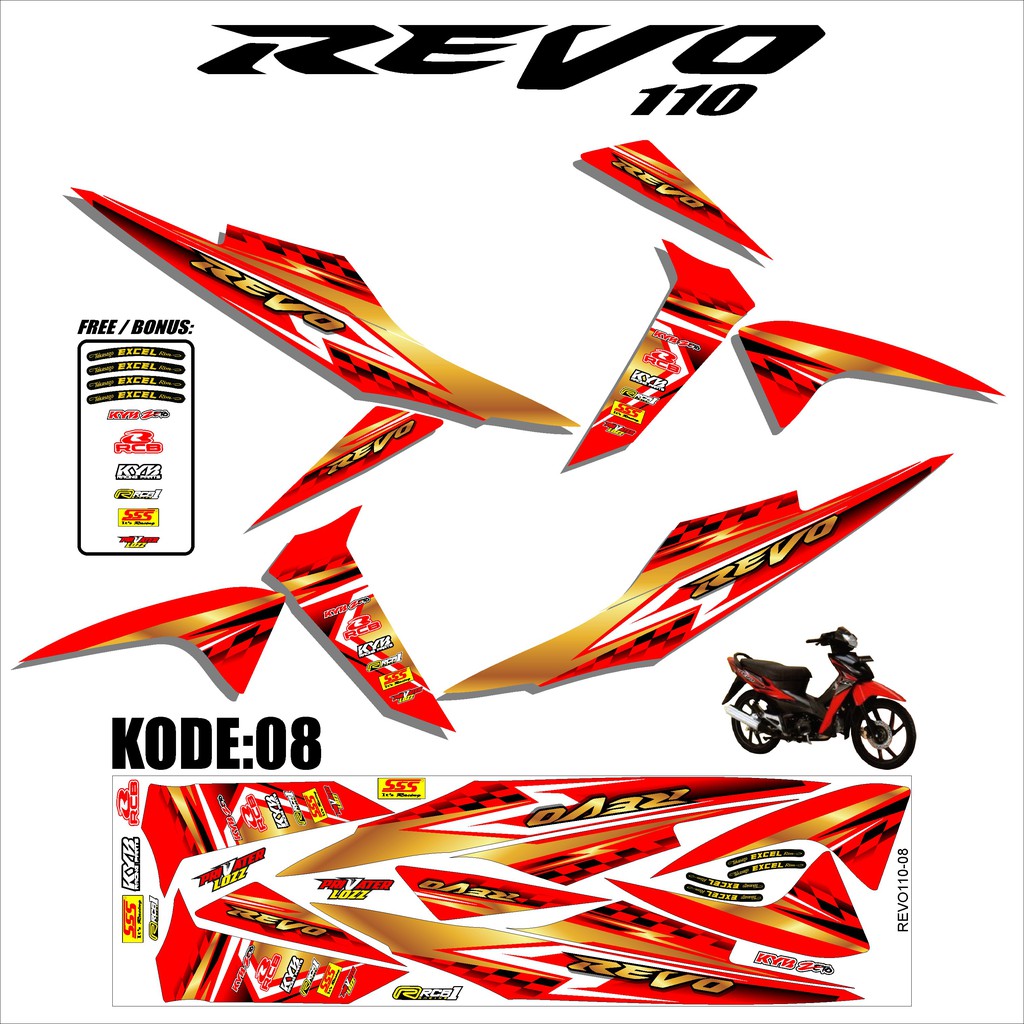 Jual (COD) Striping Sticker Revo 110-Stiker Lis V Revo Lama 2007 Desain ...