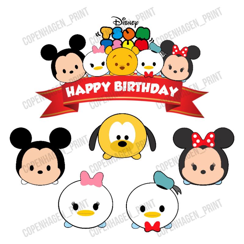 Jual Topper Kertas TSUM TSUM Kue Ulang Tahun / Birthday Cake / hiasan ...