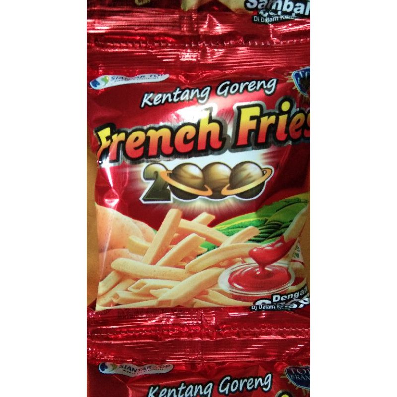 Jual french fries net 15 gr, kentang goreng 2000 dengan saos sambal ...