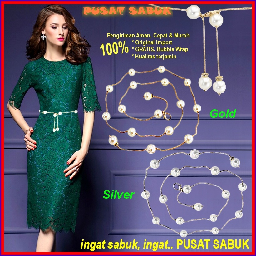 Jual Sabuk Gesper Ikat Pinggang Rantai Wanita Fashion Korea Cewek Emas ...