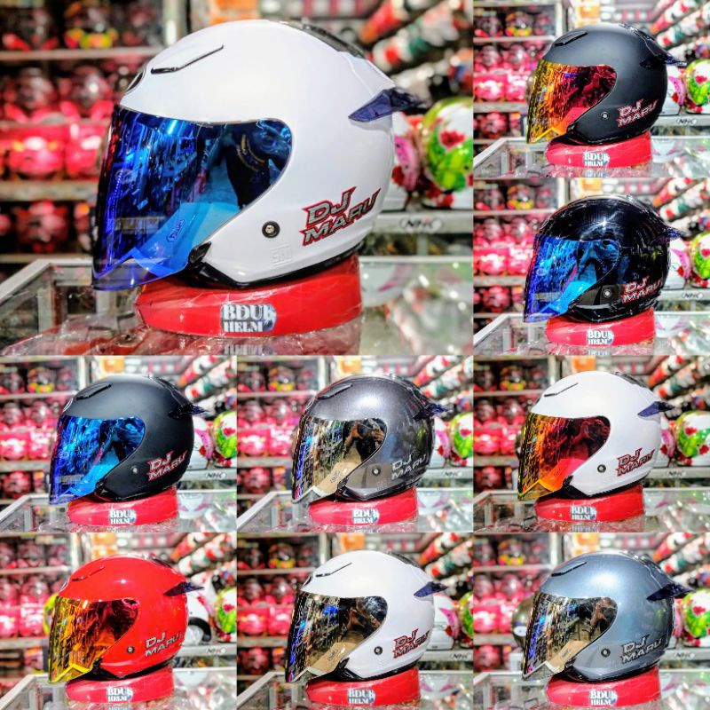 Jual Helm hlaf face Kyt Dj Maru Solid White original helm modip (PAKET GANTENG) | Shopee Indonesia