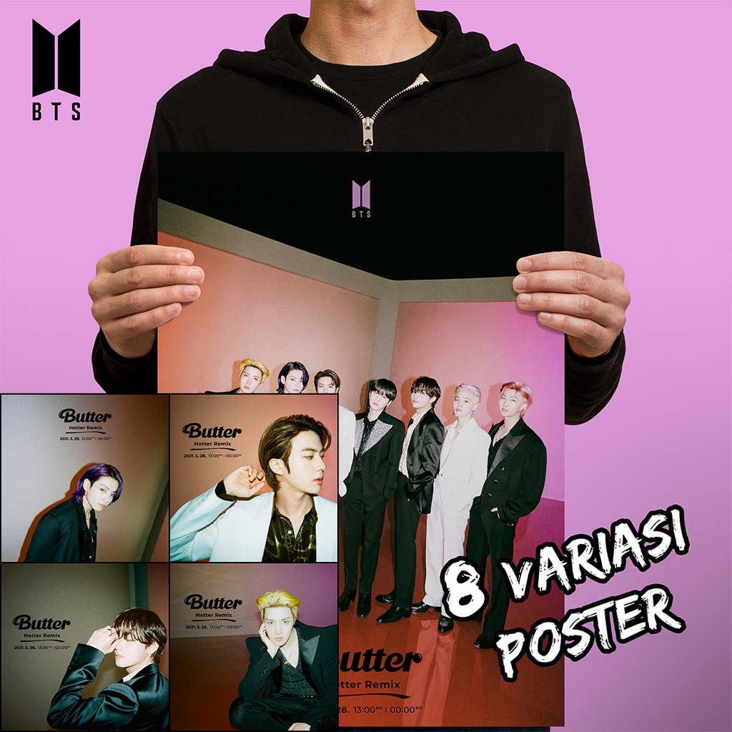 Jual Poster BTS Ukuran A3+ Versi Hotter Album Butter Remix Teaser Ultra HD | Shopee Indonesia
