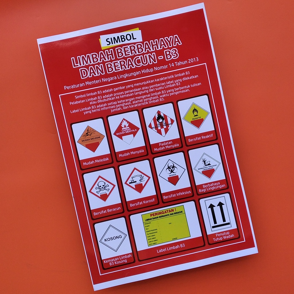 Jual Poster Edukasi - Simbol Limbah Berbahaya dan Beracun | Poster B3 | Laminasi HANYA tampak ...