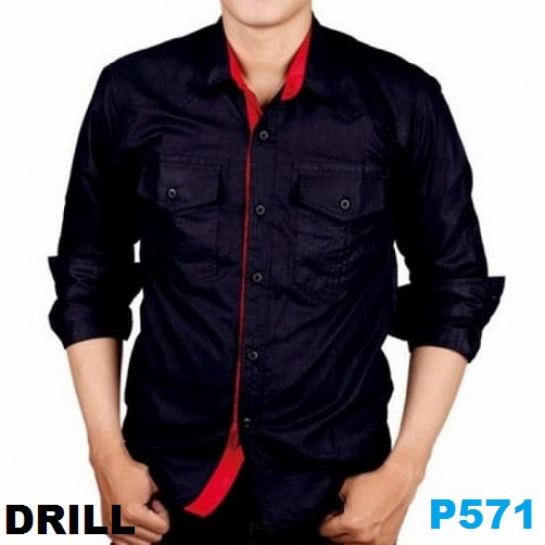 Jual P571 Kemeja American Drill Pria Macho Bisa Modif SIZE LENGKAP ...