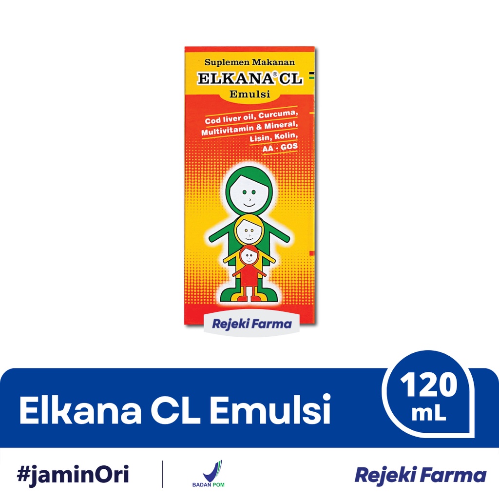 Jual Elkana CL Emulsi Syrup 120 mL - Emulsion Sirup ElkanaCL Anak 120mL ...