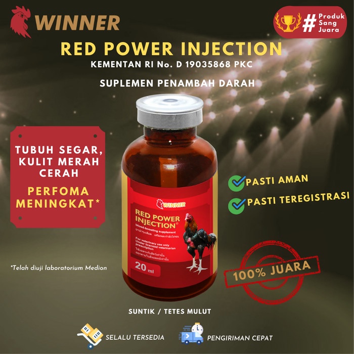 Jual Red Power Injection WINNER Medion Vitamin penambah darah ayam adu ...