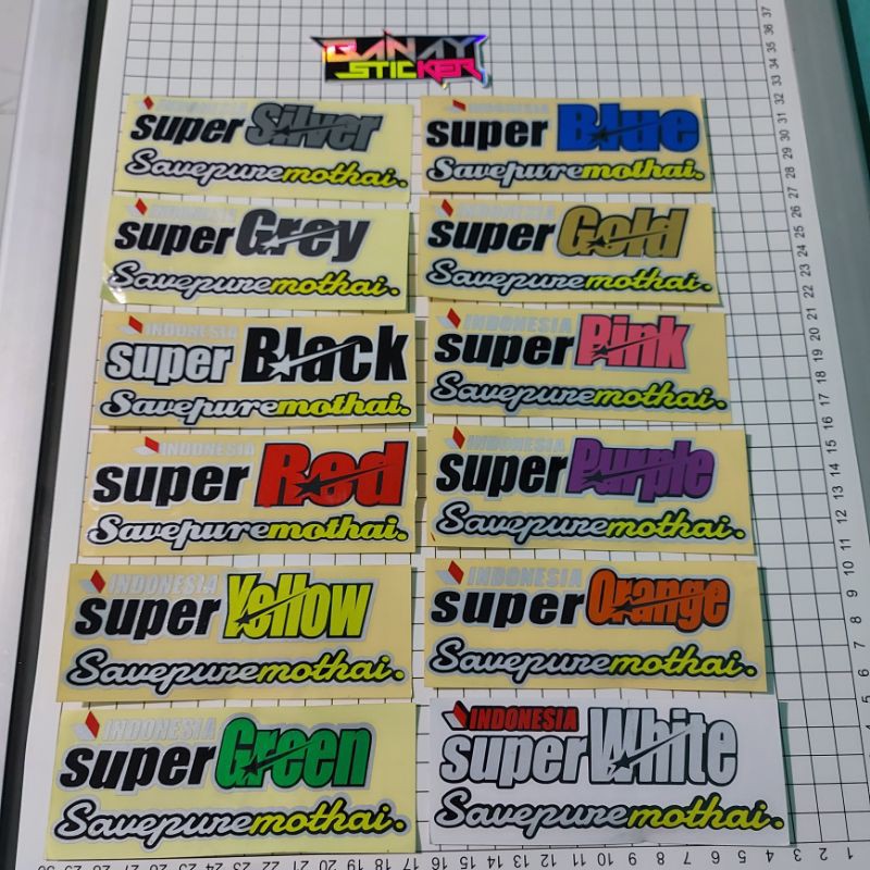 Jual STICKER CUTTING SUPER BLUE SAVEPUREMOTHAI, SUPER WHITE, SUPER ...