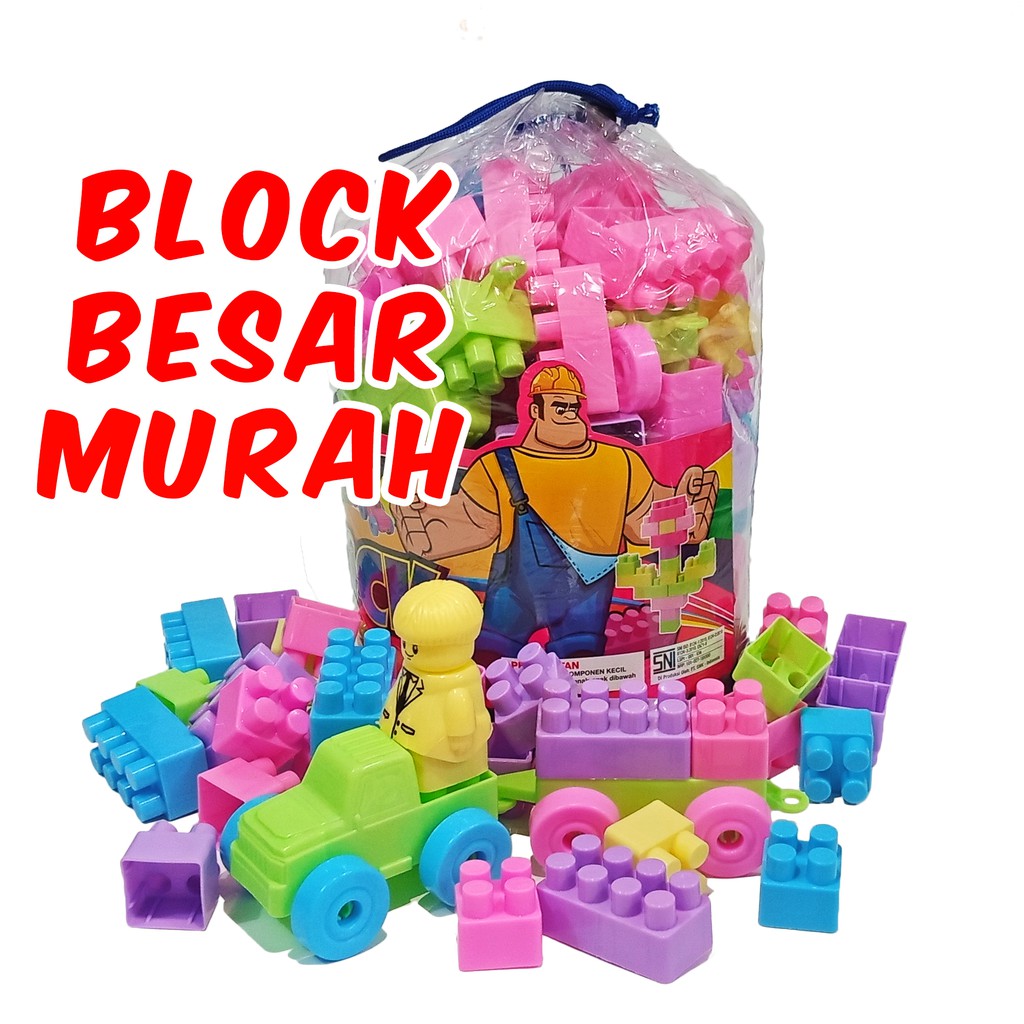 Jual Mainan Block Balok Susun Besar 136pcs | Shopee Indonesia