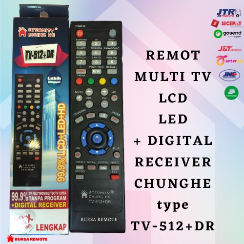 Jual Remot / Remote Multi TV LCD/LED +DIGITAL Receiver Chunghe type TV-512+DR | Shopee Indonesia