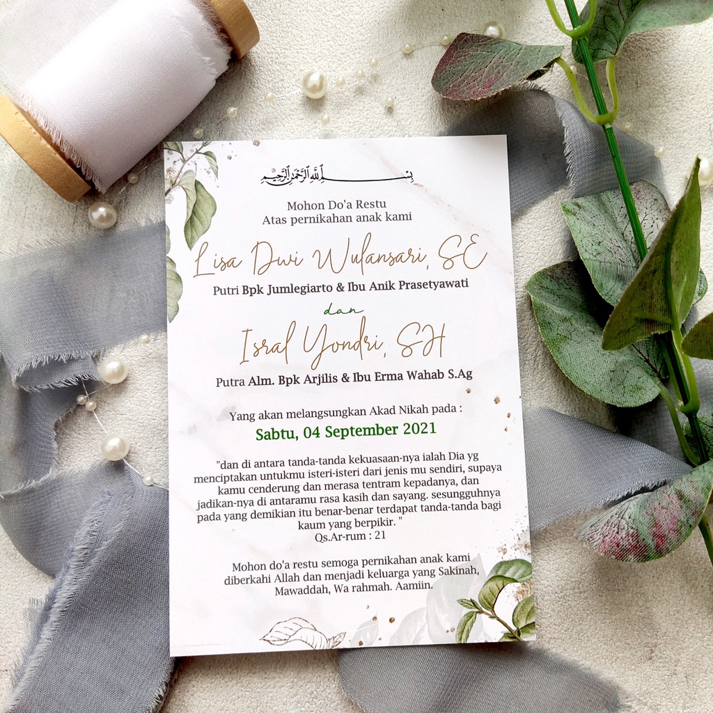 Jual Kartu / Stiker ucapan syukur / Tasyakuran pernikahan / mohon doa restu pernikahan wedding ...