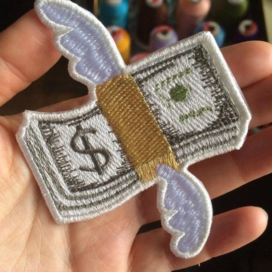 Jual STIKER PATCH BORDIR DIY DESAIN UANG DOLLAR SAYAP MALAIKAT MULTI ...