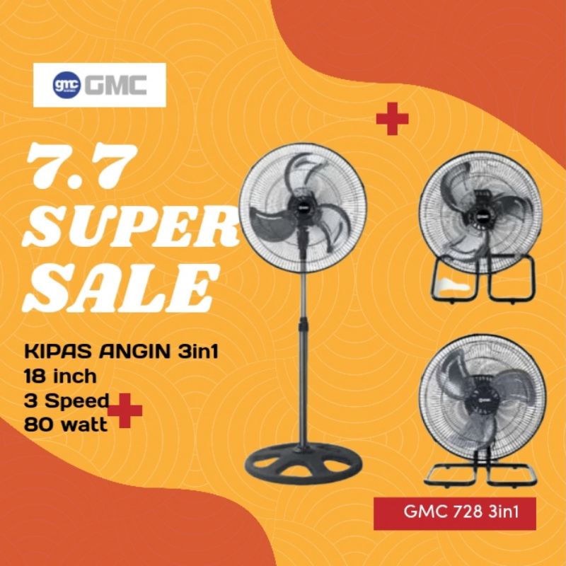 Jual GMC Stand Fan Tornado 3in1 18 inch | Shopee Indonesia