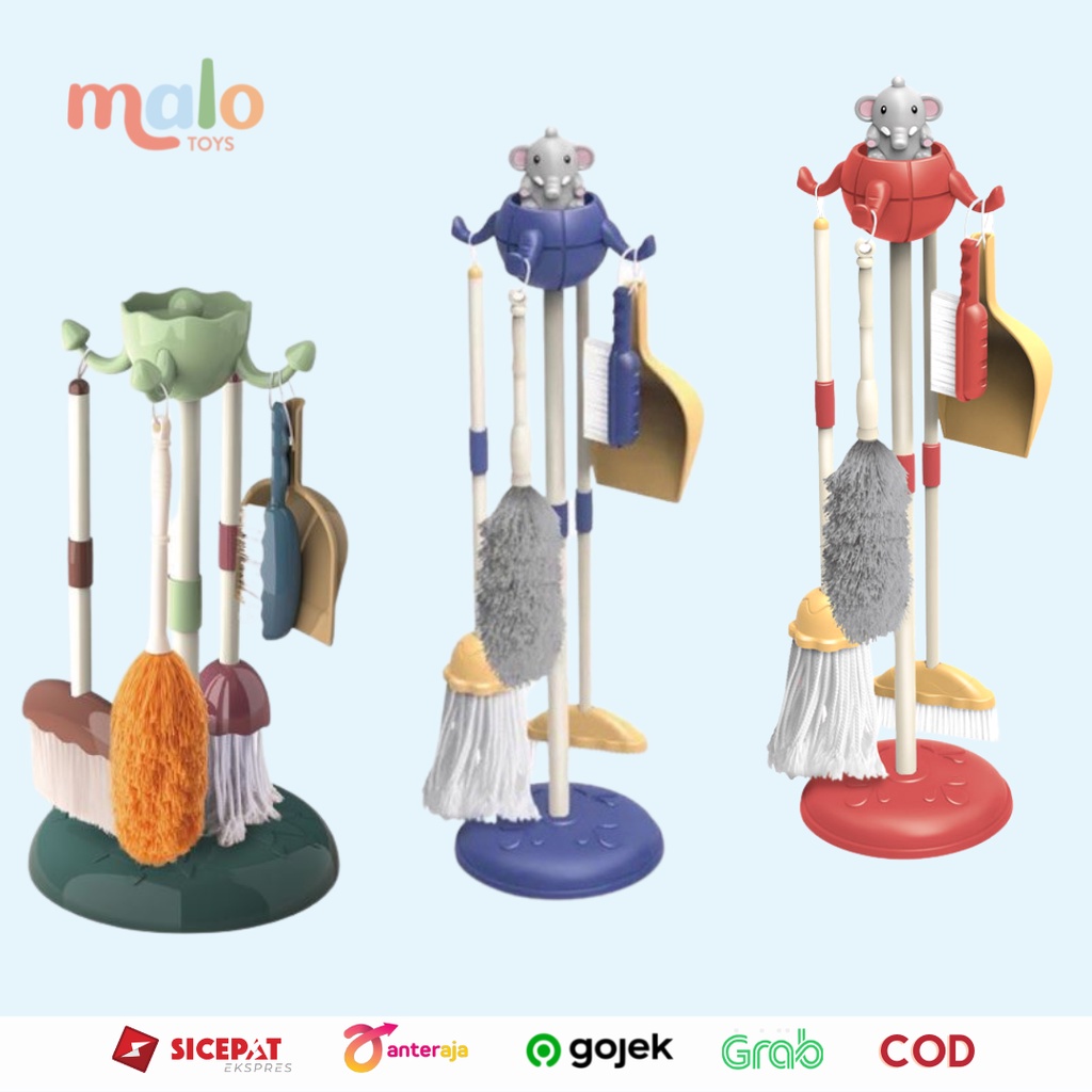 Jual MALOTOYS - Cleaning Tools [BAHAN PLASTIC] Sapu Pel Lantai Sikat Kemoceng Mini Kayu Wood ...