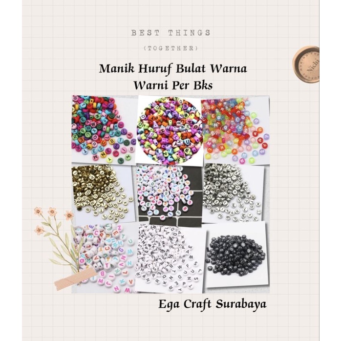 Jual Manik Huruf Bulat Warna Warni - Manik Huruf - Manik Inisial - Manik Nama | Shopee Indonesia