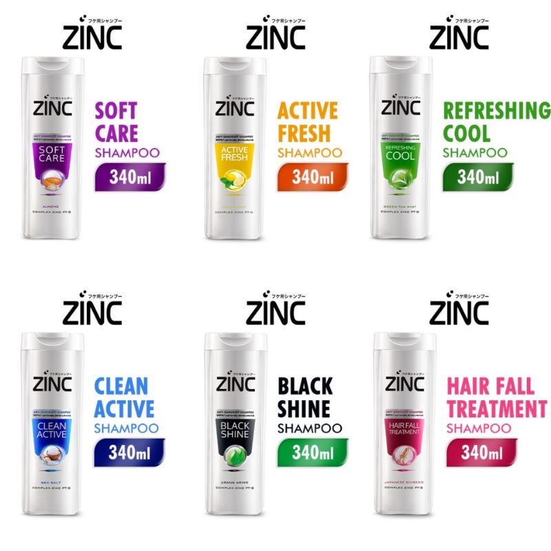 Jual ZINC Shampoo Botol 340 ml | Shopee Indonesia