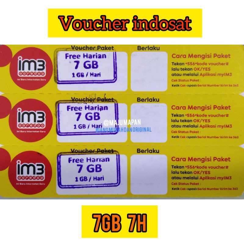 Jual VOUCHER PAKET DATA INDOSAT 7GB 7H jabodetabek | Shopee Indonesia