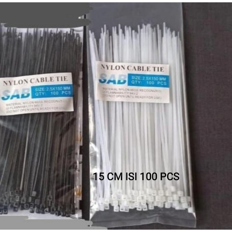 Jual Kabel ties 15CM pengikat cable kresek makanan 1 pack isi 100 pcs ...