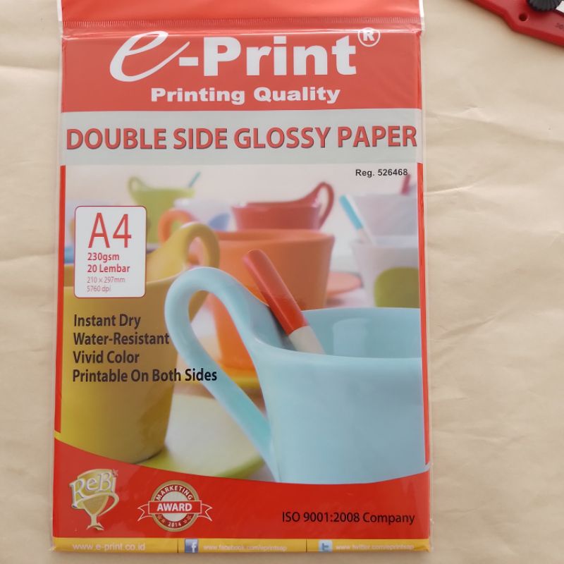 Jual Kertas E- Print Double Side Glossy Paper A4 230gsm | Shopee Indonesia