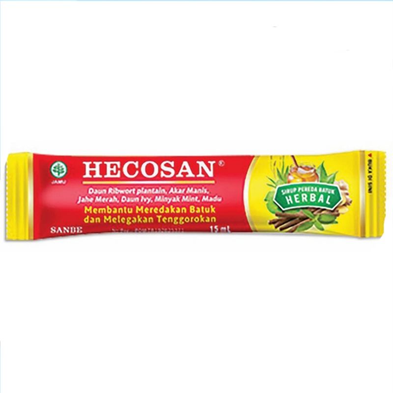 Jual ECER hecosan stick pack 15 ml obat batuk herbal syrup sirup ...