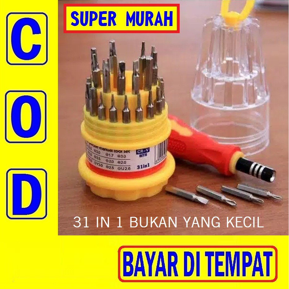 Jual OBENG 31 IN 1 Obeng Set Toolkit 31in1 Obeng Service Mini 31 in 1 ...