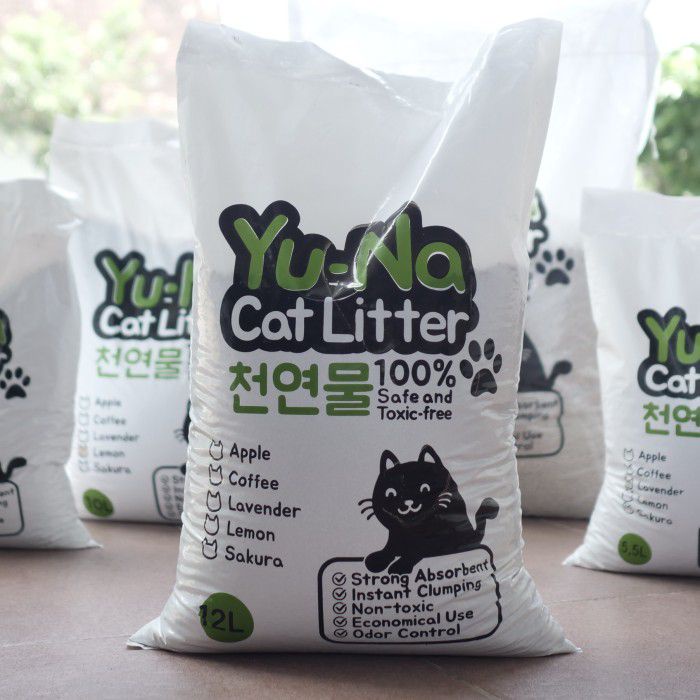 Jual 12 LITER PASIR GUMPAL WANGI SAKURA YUNA CAT LITTER 6 LITER ...