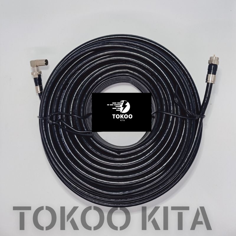 Jual KABEL ANTENA RG6 TV Digital PLATINIUM BERSTANDAR USA DENGAN KONEKTOR PRESS BELDEN + JACK TV ...