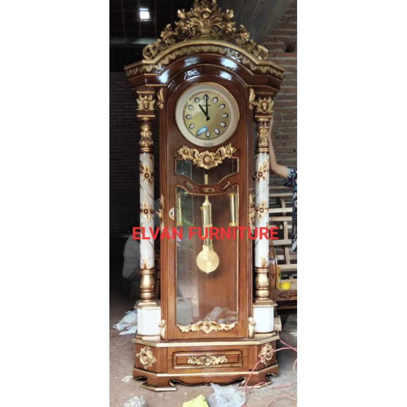 Jual Lemari jam kayu jati / almari jam kayu jati / lemari hias terlaris ...