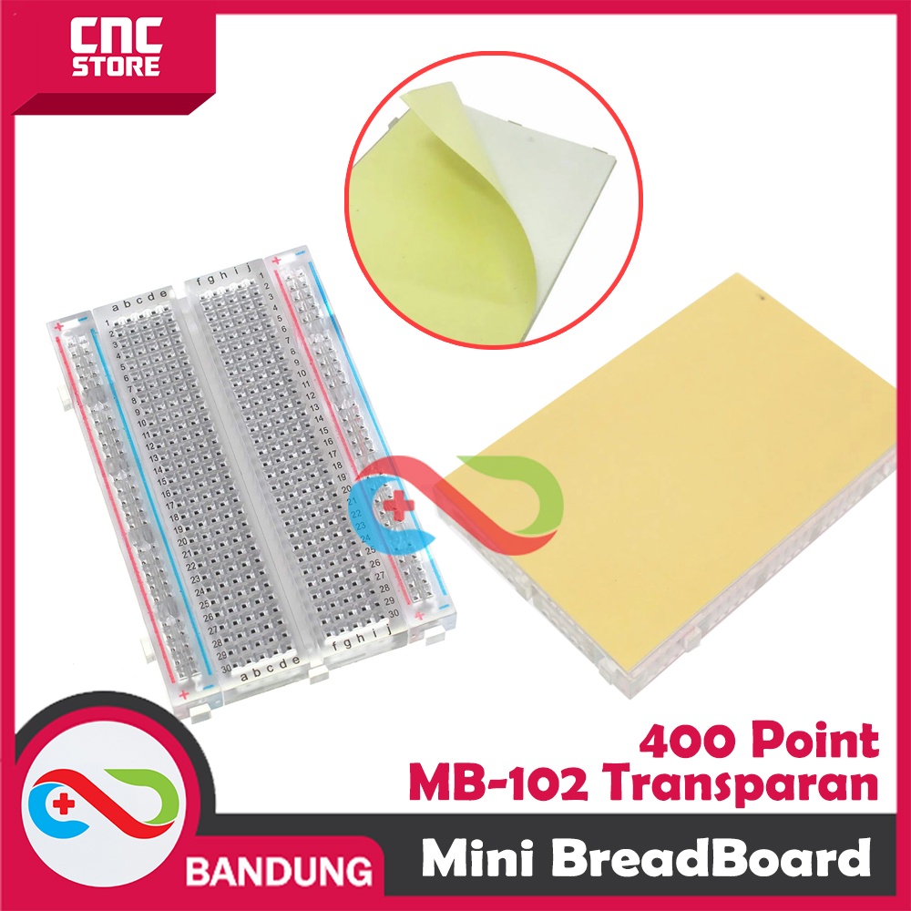 Jual MINI BREADBOARD 400P TRANSPARAN PAPAN PERCOBAAN PROTOBOARD MB-102 ...