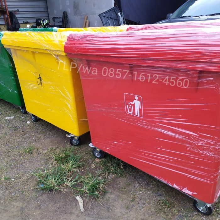 Jual Agathasale - Tempat / Bak Sampah Fiber Besar + Roda , Ukuran 660 Liter | Shopee Indonesia