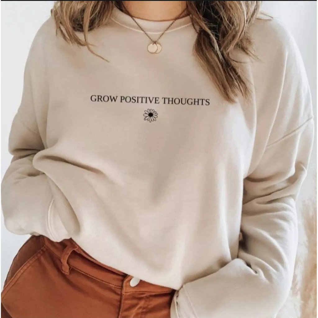 Jual GROW POSITIVE SWEATER FLEECE UNISEX TEBAL TERBARU' | Shopee Indonesia