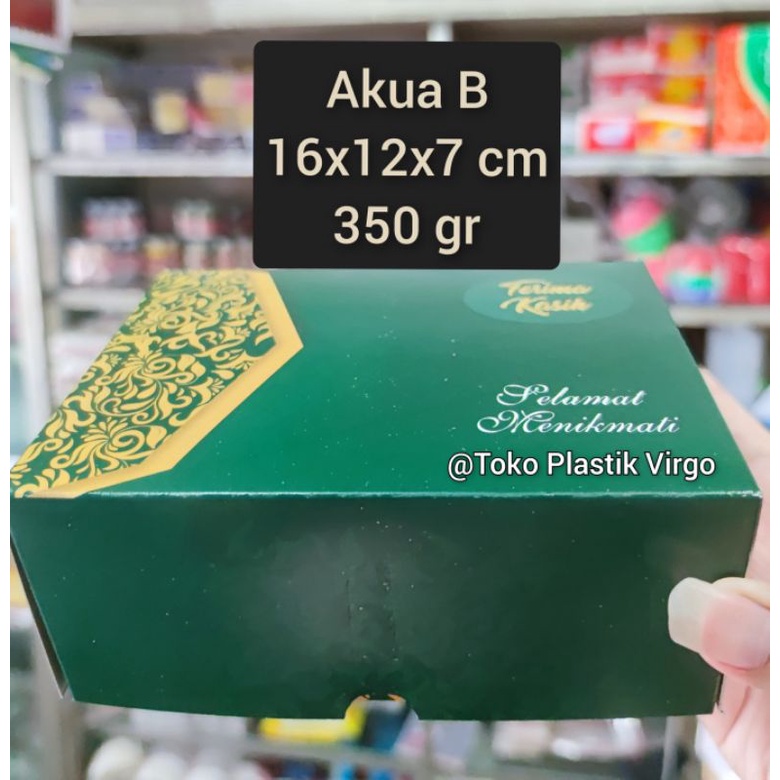 Jual Box / Kardus / Dus Snack Kue Makanan - 16x12x7 cm - Aqua B Batik ...