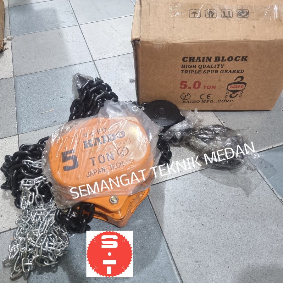 Jual CHAIN BLOCK KEREKAN KATROL HOIST 5TON 5 TON 20 METER 20MTR KAIDO ...