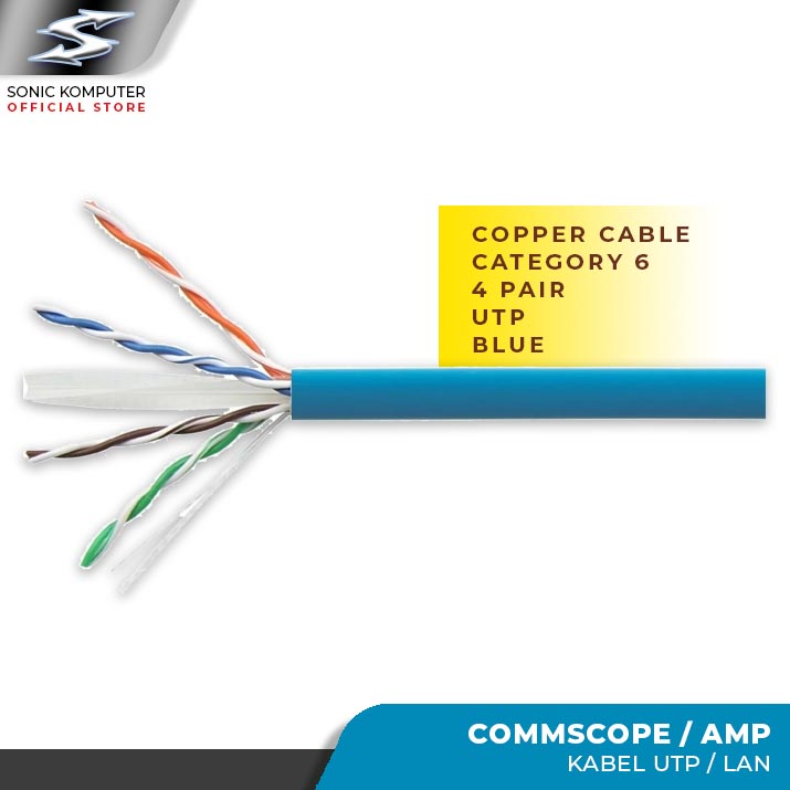 Jual Kabel LAN Commscope CAT6 Kabel UTP AMP Cat 6 per meter | Shopee ...