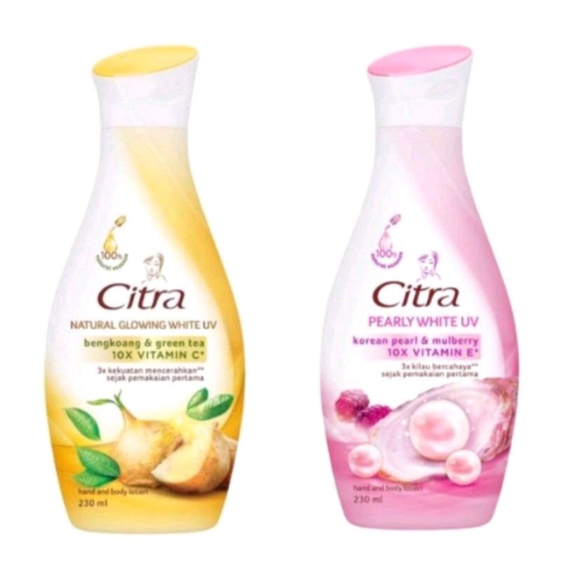 Jual CITRA HAND BODY LOTION 230ML NATURAL GLOWING WHITE & PEARLY WHITE UV | Shopee Indonesia