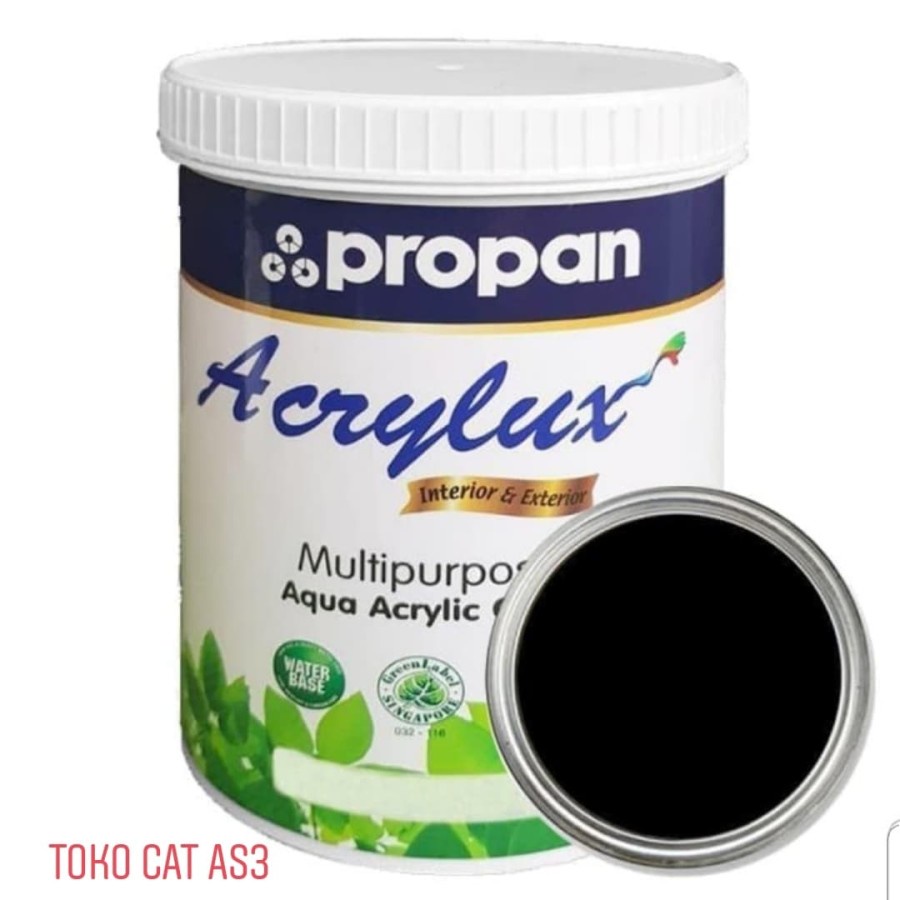 Jual Cat Propan Acrylux/Cat Duco Kayu & Besi Waterbased Black TT 0,9ltr ...