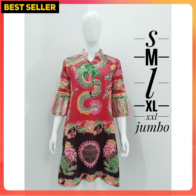 Jual dress batik liong tunik batik s m l xl xxl jumbo | Shopee Indonesia