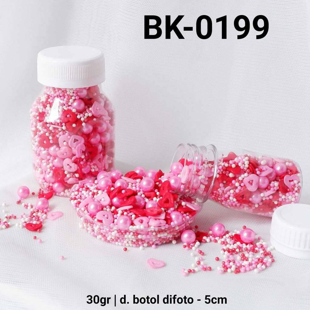 Jual BK-0199 Sprinkles sprinkle sprinkel 30gr 30 gram hati mix ...