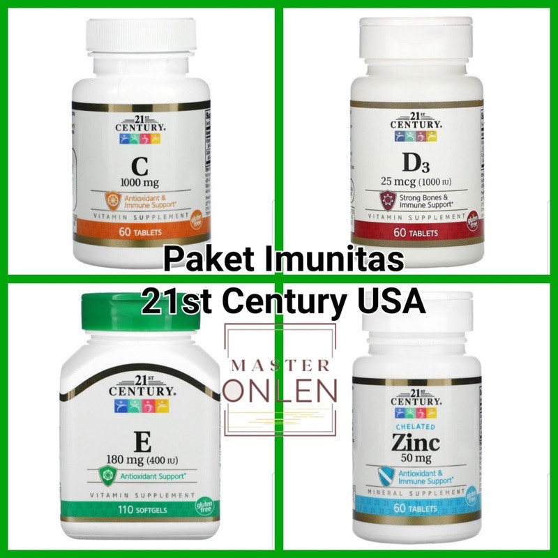 Jual Paket Imunitas 21st Century Vitamin C 1000 Mg D3 1000 Iu Zinc