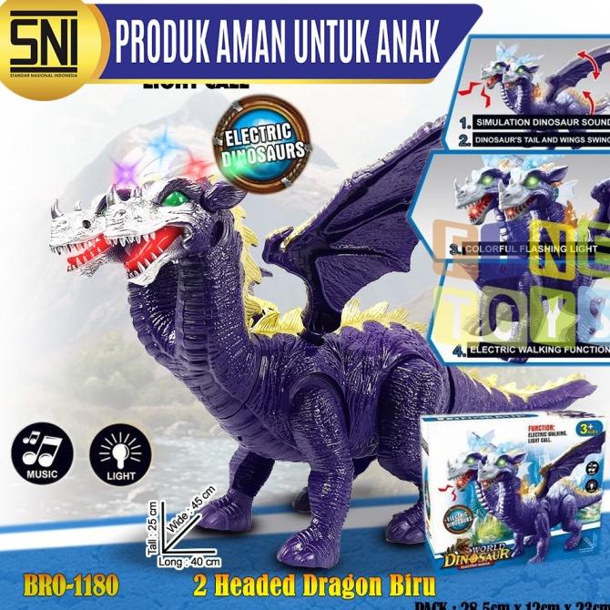 Jual PROMO COD MAINAN DINOSAURUS NAGA DRAGON 2 HEADED DRAGON GREY ...