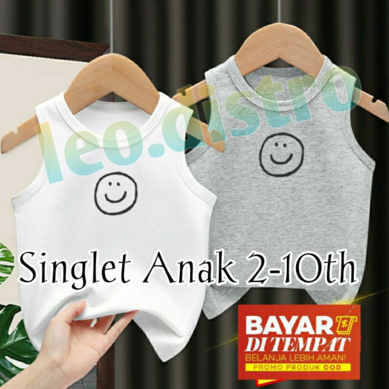 Jual Kaos Singlet Anak Unisex Cwo/Cwe Usia 2-10th EMOTE Baju Singlet ...