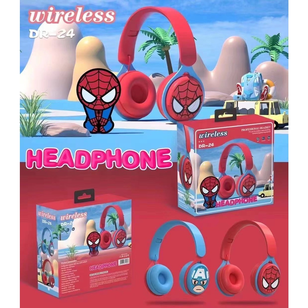 Jual HEADPHONE BANDO BLUETOOTH TYPE DR 24 SPIDERMAN/DR 25 CAPTEN ...