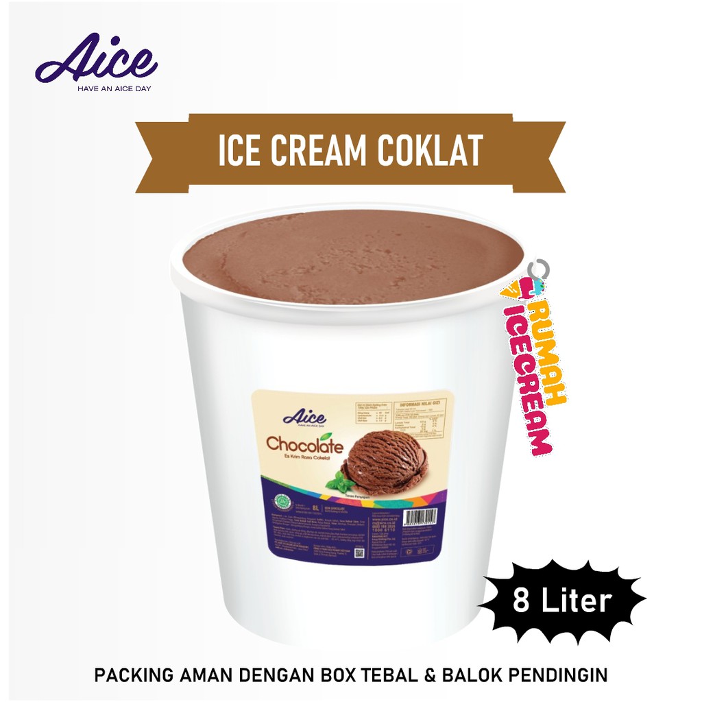 Jual Ice Cream Coklat 8 Liter Aice | Shopee Indonesia