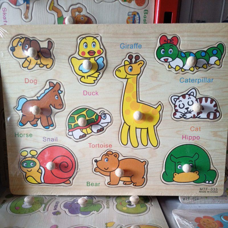 Jual Puzzle puzle puzzel puzel kayu knob mainan anak bayi edukasi toys ...