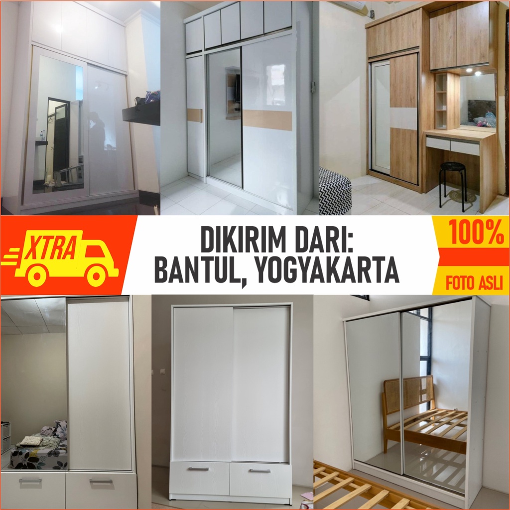 Jual Jogja: Lemari Pakaian Wardrobe Sliding Kaca Laminasi Gloss / Doff ...