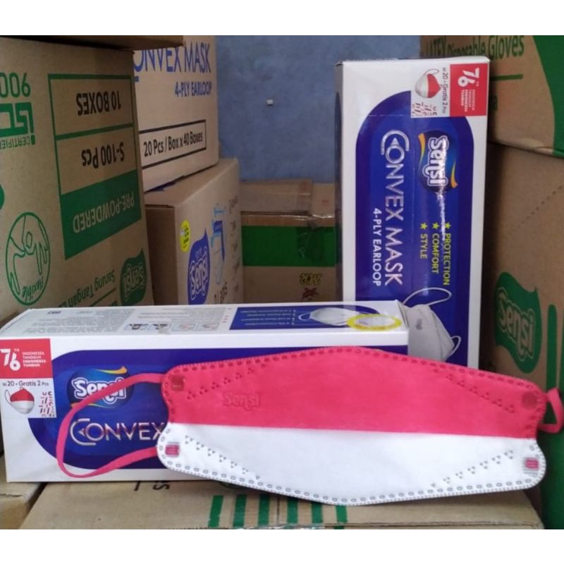 Jual MASKER CONVEX SENSI EDISI HUT KEMERDEKAAN RI (1BOX ISI 22PCS ...