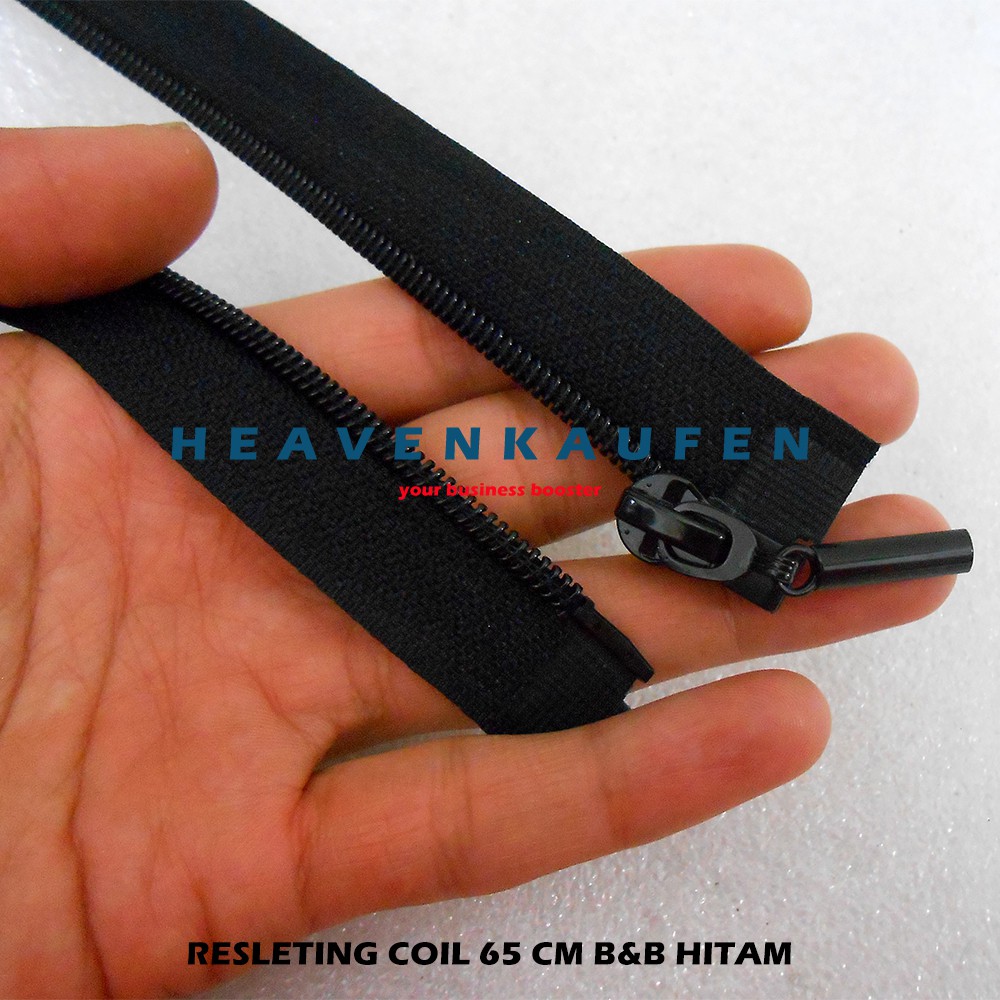 Jual Resleting coil 26" inchi 65 cm hitam Gigi zipper jaket open end buka lepas rit ritsleting ...
