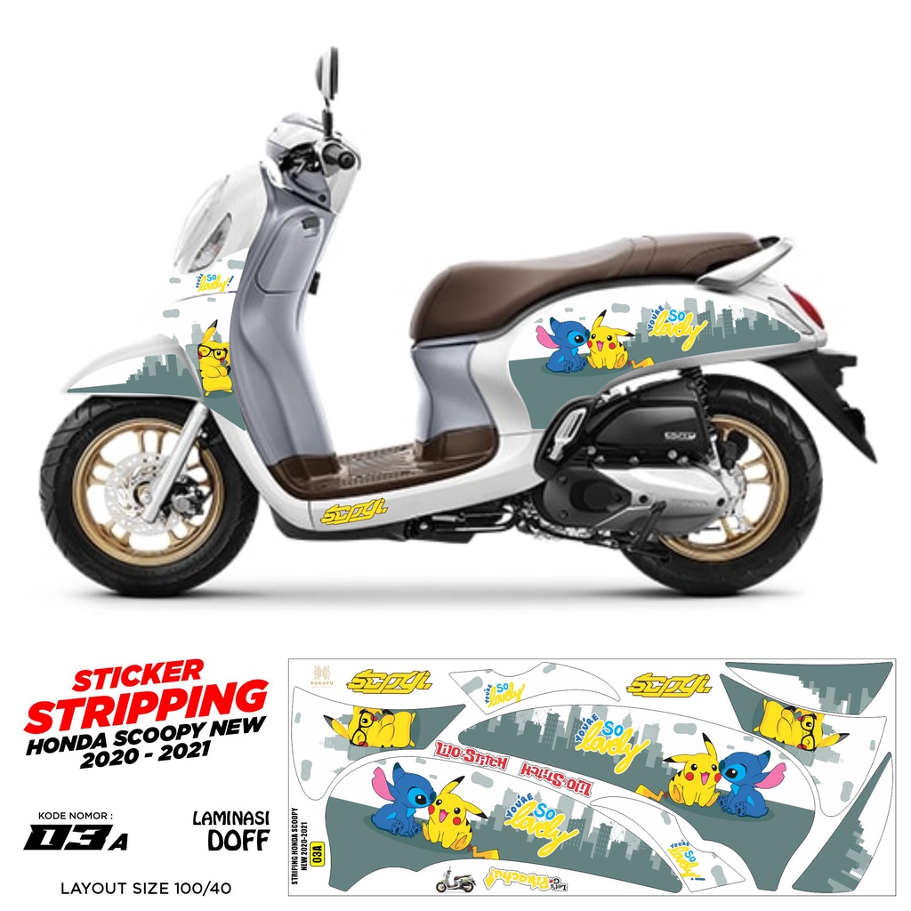 Jual Stiker Striping Honda Scoopy New 2020 - 2021 Variasi Pikachu AR-03 ...